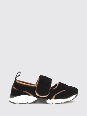 Marni Baskets Mary Jane en shearling bicolore &agrave; fermeture velcro