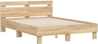 vidaXL Cadre de lit avec tête de lit chêne sonoma 135x190 cm