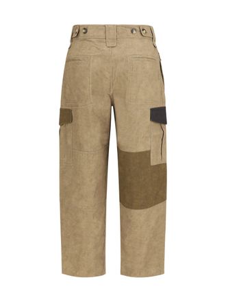 Isabel Marant Colour-Block Cotton Cargo Pants - Khaki
