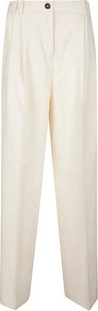 Pinko Pinko, Femme, Pantalons, Blanc, Taille: 40 FR Brescello Wide Leg Pant