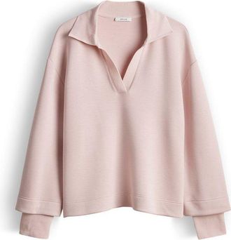 OPUS Sweatshirt Gyha im weichen Viskose Mix Lockere Passform, gerader Schnitt, &uuml;berschnittene Schulter, Polokragen