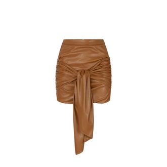 Elisabetta Franchi Knotted Drape Short Skirt - - Skirts - Damen - Braun - M