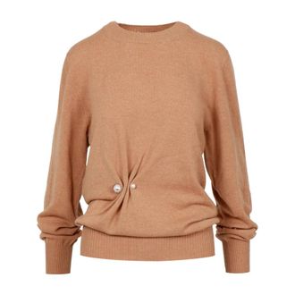 Alberta Ferretti Pin-Embellished Crewneck Jumper - - Knitwear - Damen - Beige - S