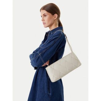 Calvin Klein Handtasche Calvin Klein Ck Woven Elongated Shoulder Bag K60K612992 Wei&szlig;