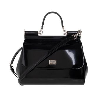 Dolce & Gabbana Schwarze Sicily Medium Schultertasche - - Bags - Damen - Schwarzk - ONE SIZE