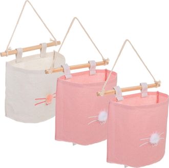 DOITOOL 3 St&uuml;ck Teiliges Abnehmbares H&auml;nge aufbewahrungsset aus Baumwollleinen mit Pe beschichtetem Innenfutter Wasser Feuchtigkeitsbest&auml;ndig Gro&szlig;er Stauraum 