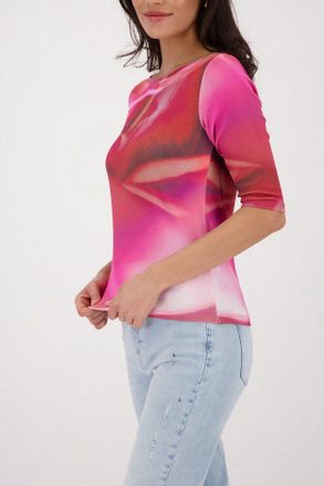 Monari 3/4-Arm-Shirt Shirt Blume allover Regular fit mit Allover-Muster