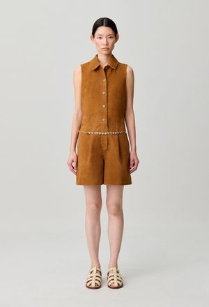 Claudie Pierlot &Auml;rmelloser Lederoverall