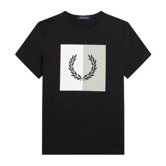 Fred Perry Laurel Wreath Graphic T-Shirt - - Tops - Herren - Schwarzk - XL