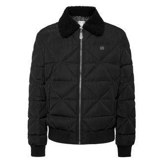 Philipp Plein Homme, Vestes, Noir, Taille: 3XL Veste Rembourr&eacute;e en Nylon et Shearling