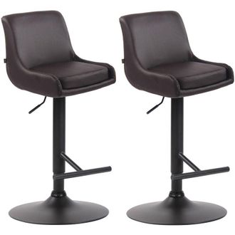 Clp 2er Set Barhocker Club Kunstleder braun schwarz