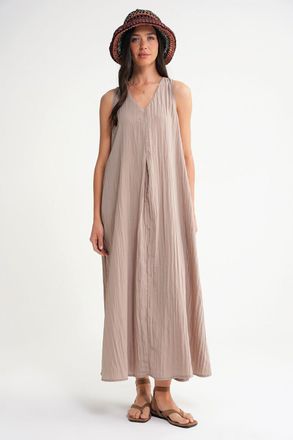 Mixray V-Ausschnitt Maxikleid