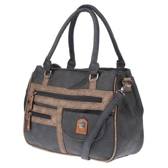 Christian Wippermann große Damen Umhängetasche Tasche Schultertasche in Leder Optik Blau