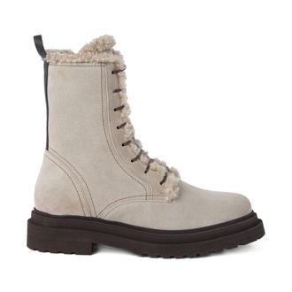 Brunello Cucinelli Graue Wildleder Schn&uuml;rschuhe - - Shoes - Damen - Grau - 41 EU