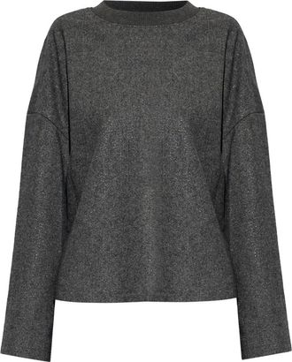 Emporio Armani Femme, Pulls, Gris, Taille: 34 FR Top en fil Lurex