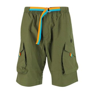 Marcelo Burlon Baumwoll-Bermudashorts mit verstellbarem- mehrfarbigem G&uuml;rtel - - Shorts - Herren - Gr&uuml;n - S