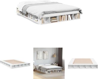 vidaXL The Living Store Bettgestell Wei&szlig; 140x200 cm Holzwerkstoff - Betten & Bettgestelle