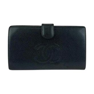 Chanel Pre-owned Portefeuille Long en Cuir - Femme - Pre-owned - Noir - Taille: ONE Size