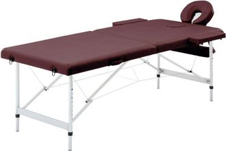 vidaXL vidaXL Massageliege Klappbar 2-Zonen Aluminiumgestell Bordeaux-Lila