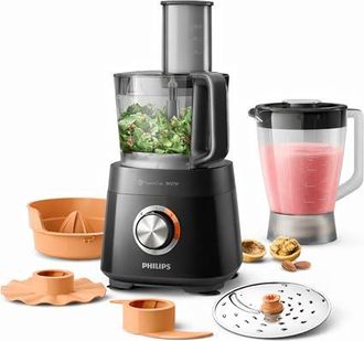 Philips Domestic Appliances HR7510/00 K&uuml;chenmaschine Viva Collection (800 W, 29 Funktionen, 2L F&uuml;llkapazit&auml;t, 2-in-1 Schneidescheibe, Zitruspressenaufsatz) sc