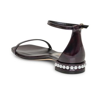 Stuart Weitzman Femme, Chaussures, Noir, Taille: 36 EU Nudistcurve Pearl Flat Sandal