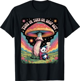 Shinkai Retro Psychedelic Panda Pilz Cosmic Vibes T-Shirt