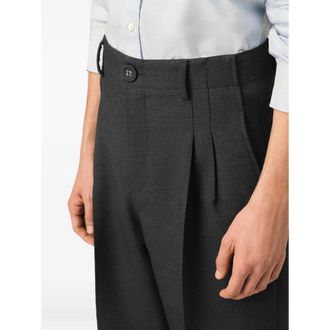Ami Tailored Carrot-Fit Wool Trousers - Gray