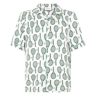 Philipp Plein Silk Bowling Shirt Tennis - - Shirts - Herren - Wei&szlig; - 2XL