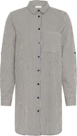 Kaffe Femme, Robes, Multicolore, Taille: 36 FR Tunique Chemise Ray&eacute;e Minuit/Blanc Rayure