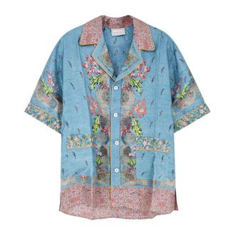 Pierre-Louis Mascia Femme, Blouses et Chemises, Bleu, Taille: 40 FR Aloe Short-Sleeve Shirt