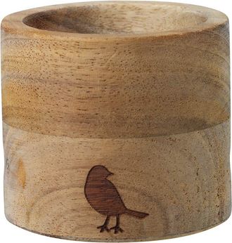Räder Eierbecher-Set aus Holz und Porzellan in der Farbe Braun-Weiß, Maße: 5cm x 5cm x 4,5cm, 12344