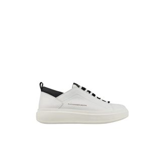 Alexander Smith Homme, Chaussures, Blanc, Taille: 42 EU Wembley Uomo Haute fréquence en cuir blanc doux et détails noirs
