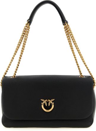 Pinko schwarze Lammleder Schultertasche