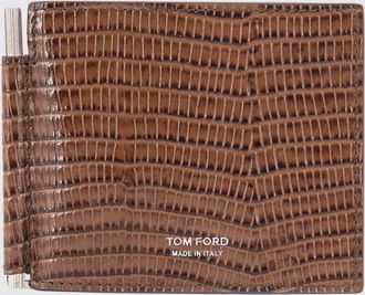 Tom Ford Portefeuille bifold en cuir avec pince &agrave; billets et huit fentes pour cartes