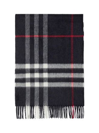Burberry Cashmere Check Scarf - Navy