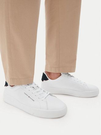Tommy Hilfiger Sneakers Th Court Lth Detail Ess FM0FM05367 Wei&szlig;