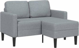 vidaXL Vidaxl - Canap&eacute; 2 places avec m&eacute;ridienne en l gris clair 125 cm tissu