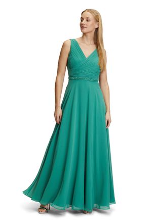 Vera Mont Damen Abendkleid mit Plissee 42, Silky Green