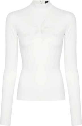 MUGLER Stehkragen-Oberteil mit Sternschliff - Weiß