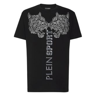 Plein Sport Homme, Tops, Noir, Taille: S T-Shirt Col Rond Tiger