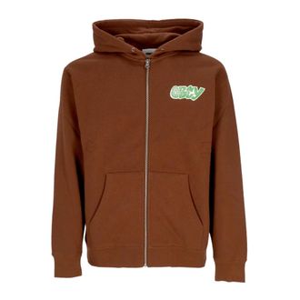 Obey City Watch Dog Zip Hoodie - - Sweatshirts & Hoodies - Herren - Braun - XL