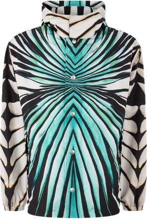 Roberto Cavalli Homme, Vestes, Bleu, Taille: M Ray Of Sea Print Bomber