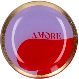 Gift Company Love Plates, Glasteller S, Motiv: Amore, rund, lila/rot