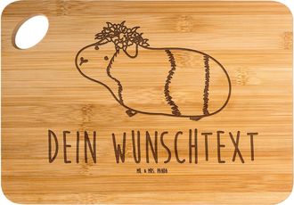 Mr. & Mrs. Panda Schneidebrett Mit Gravur Meerschweinchen Weisheit - Personalisierte Geschenke, Motivation, Realit&auml;t, Wunder, personalisiert Holz, Lustige Spr&uuml;che, Fr&uuml;