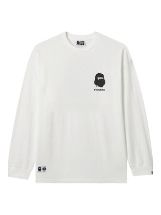 Fingercroxx t-shirt &agrave; logo imprim&eacute; - Blanc