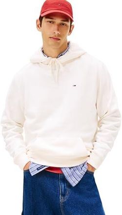 Tommy Jeans TJM Reg S Flag Hoodie Ext Dm0Dm20742 Sweat &agrave; Capuche, White (Ancient White), L Homme