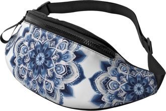 Generic Mode H&uuml;fttaschen Mandala-Blumenmuster Waist Fanny Pack H&uuml;fttaschen H&uuml;fttasche F&uuml;r Radfahren Wandern Spazieren 14X35Cm
