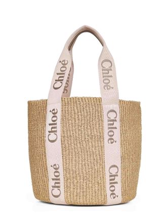 Chlo&eacute; Woody Shoulder Bag - Beige