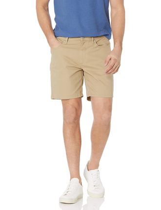 Amazon Essentials Herren-Shorts, schmale Passform, 17,8 cm Schrittlänge, Stretch, 5-Pocket-Shorts, Khakibraun, Größe 29