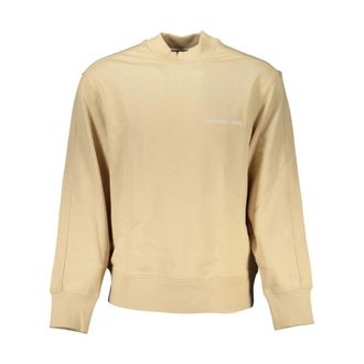Calvin Klein Regenerativer Baumwoll-Pullover mit Rundhalsausschnitt - - Sweatshirts & Hoodies - Herren - Beige - L